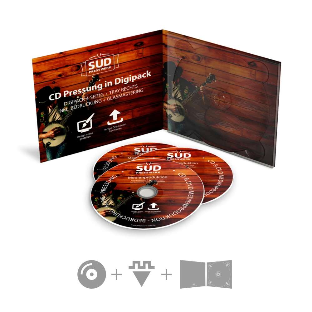 300 x CD Pressung in Digipack 4-seitig (Aktionsangebot) | Presswerk Süd - CD & DVD Medienproduktion